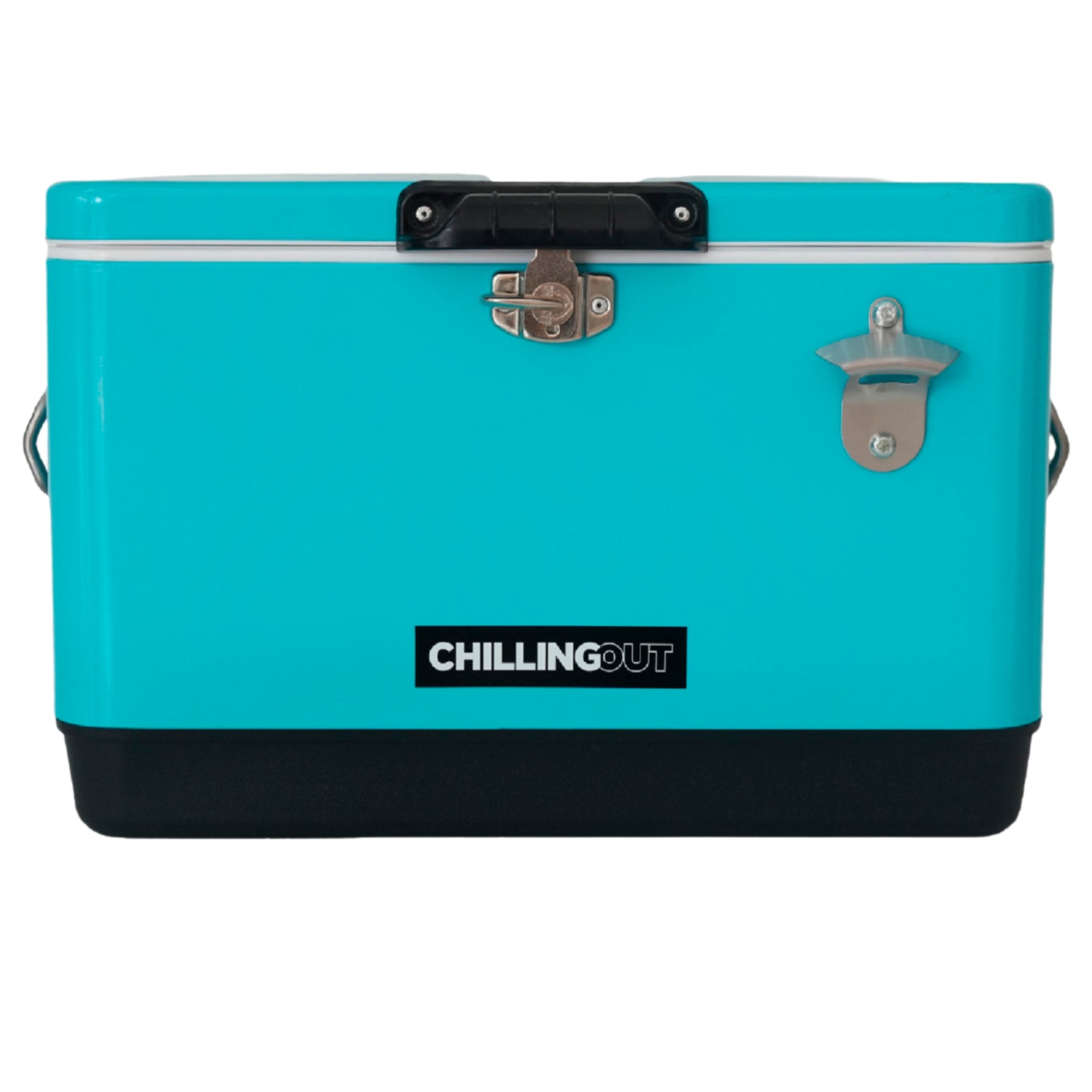 Hielera Metálica Grande Azul 30 Litros Cooler 24 Horas Frío Chilling-O ...
